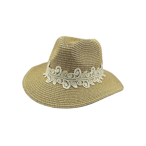 Luxury Divas | Accessories | Woven Straw Panama Hat With Lace Hat Band ...